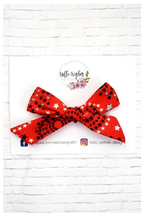 Limited Left Red Firework Bows 4th of July bows bows for | Etsy