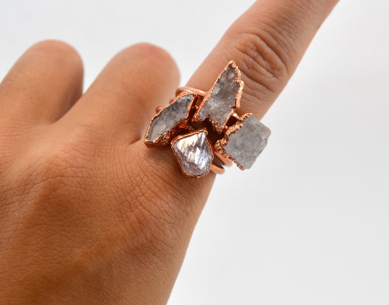 Raw Danburite Ring Rough Gemstone Ring Danburite Jewelry - Etsy