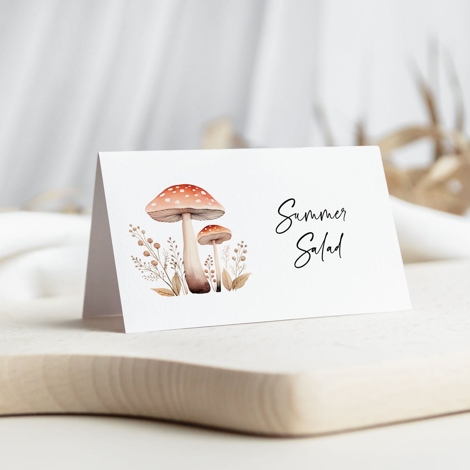 EDITABLE Buffet Food Tent Signs, Mushroom Fungi Baby Shower Seating ...