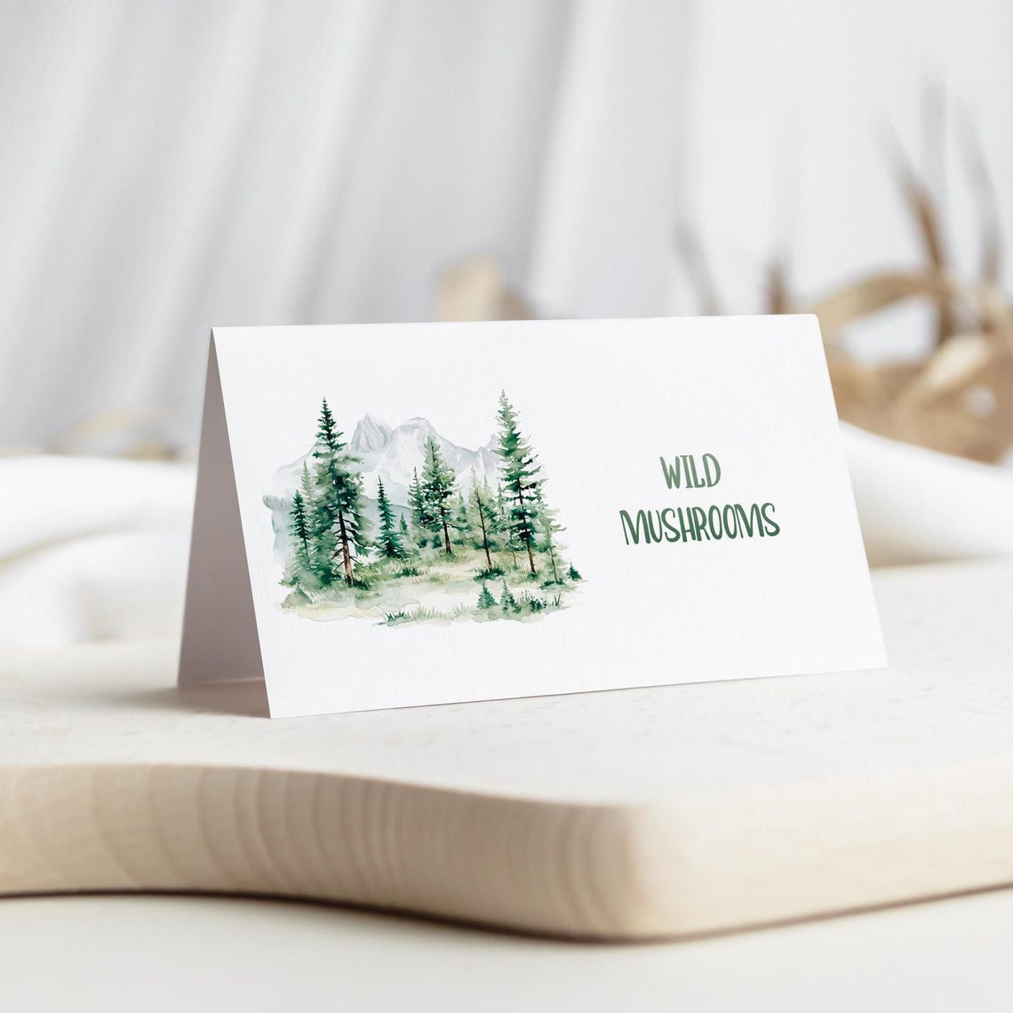 EDITABLE Buffet Food Tent Signs, Wilderness Baby Shower Seating Place ...