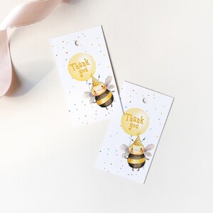 EDITABLE Bee Thank You Favor Tags, Labels for Favors Bags, BEE Birthday ...