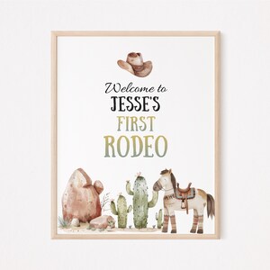 Editable Welcome Sign 1st Rodeo, Wild West Party Sign, Cowboy Party ...