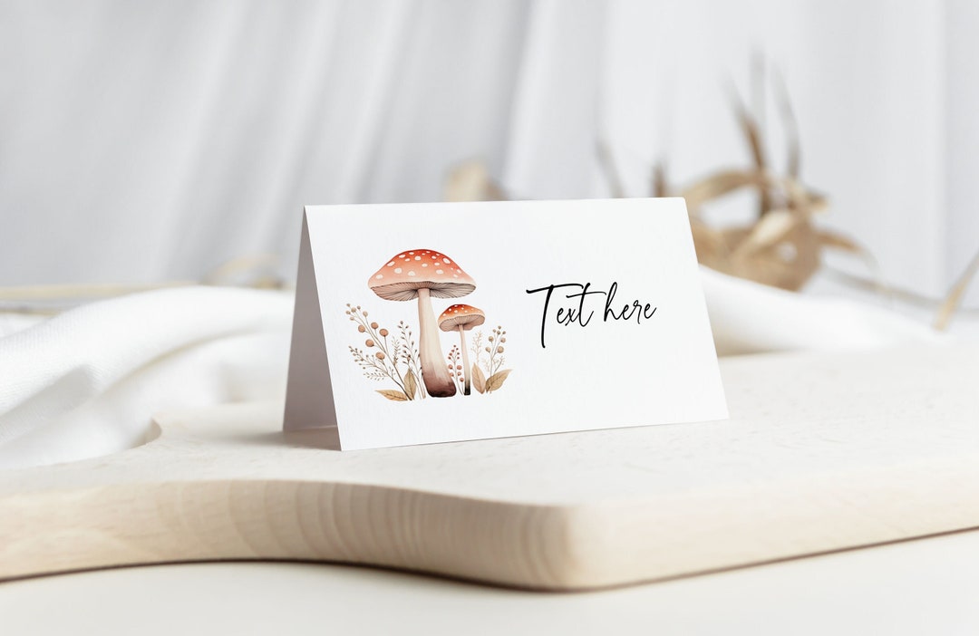 EDITABLE Buffet Food Tent Signs, Mushroom Fungi Baby Shower Seating ...