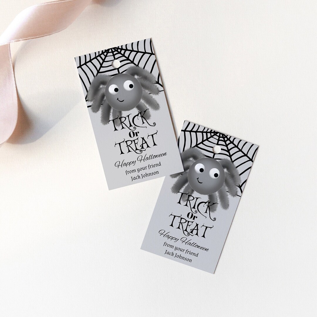 EDITABLE Halloween Gift Tags, Labels for Favors Bags, Treat Bag Labels ...