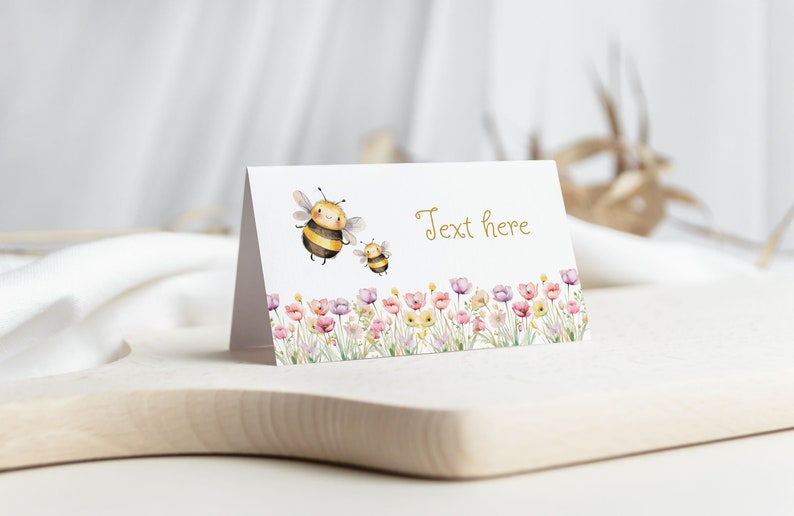 EDITABLE BEE Buffet Food Tent Signs, Baby Shower Food Label Signs ...