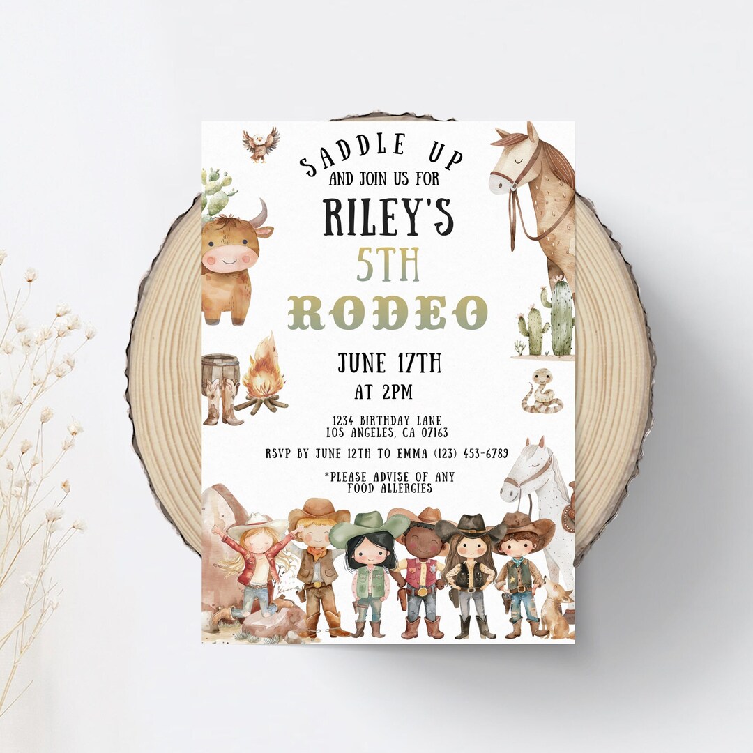 Editable Saddle up Rodeo Birthday Invite, Add Any Age Party Invite ...