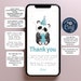 EDITABLE Text Digital Thank You Card, Panda Pink Thank You Card ...