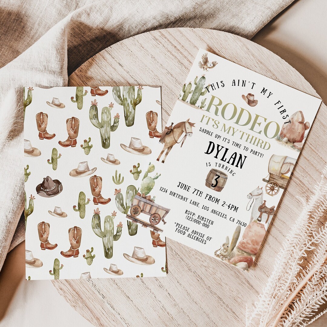 This Isn't My First RODEO Birthday Party Invite, Invitation for Wild ...