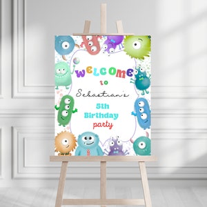 Welcome Birthday Sign, Poster Monster Birthday Bash, Calling All ...