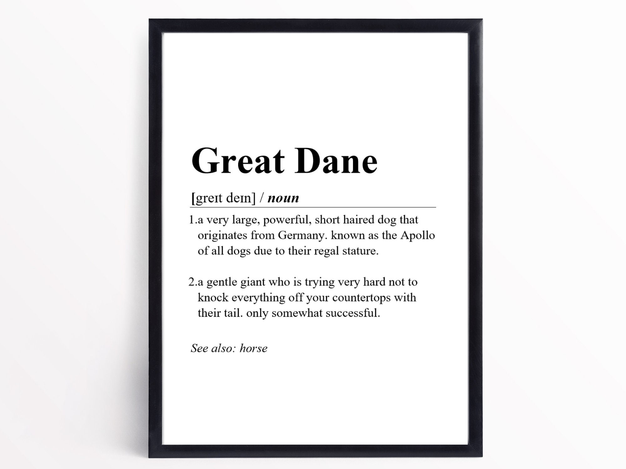 Great Dane Definition Print INSTANT DOWNLOAD Wall Art - Etsy
