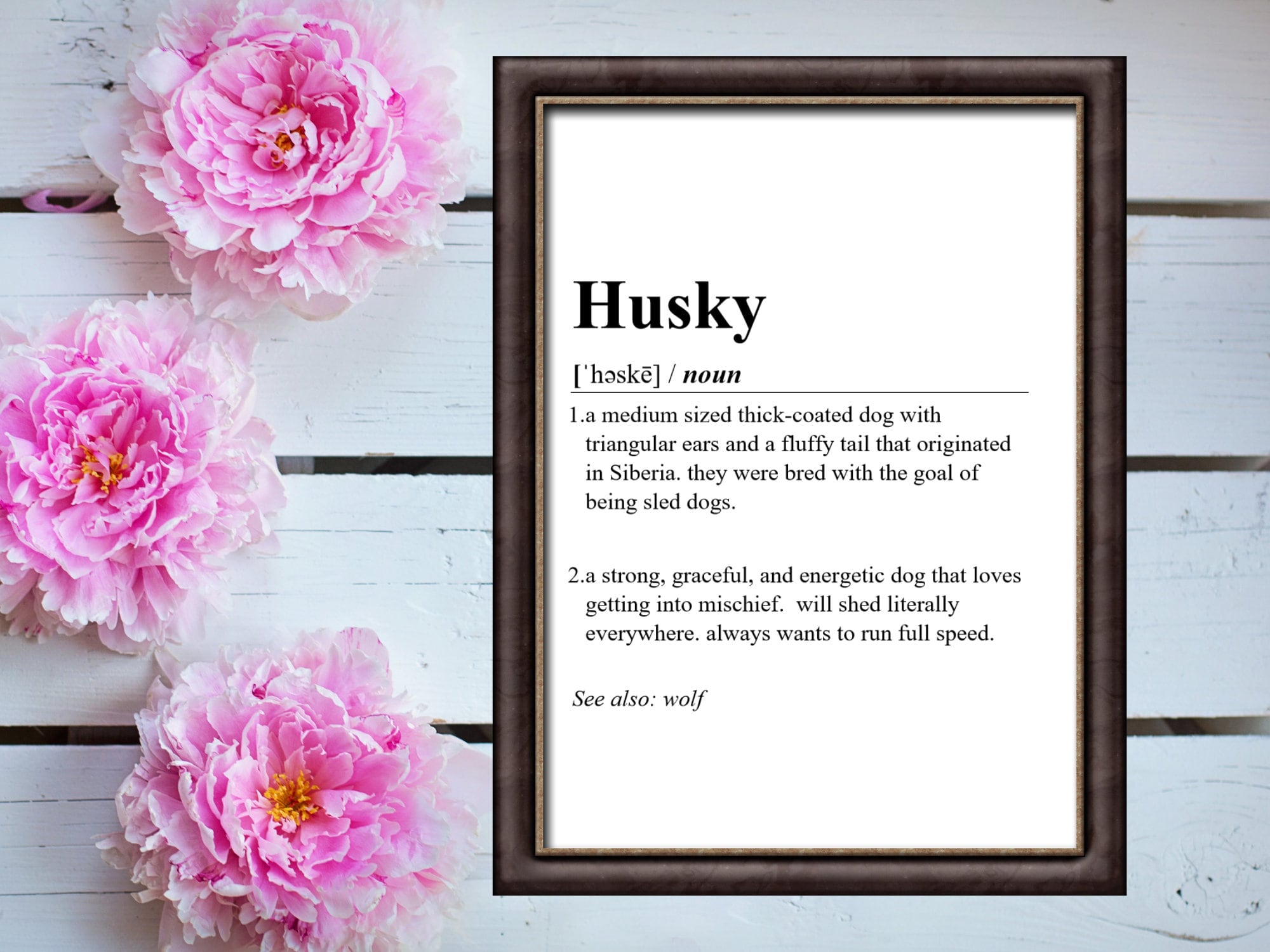 Husky Definition Print | INSTANT DOWNLOAD | Wall Art Print | Word ...