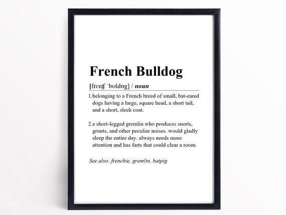 Frenchie Definition Print INSTANT DOWNLOAD Wall Art Print | Etsy