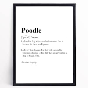 Poodle Definition Print | INSTANT DOWNLOAD | Wall Art Print | Word ...
