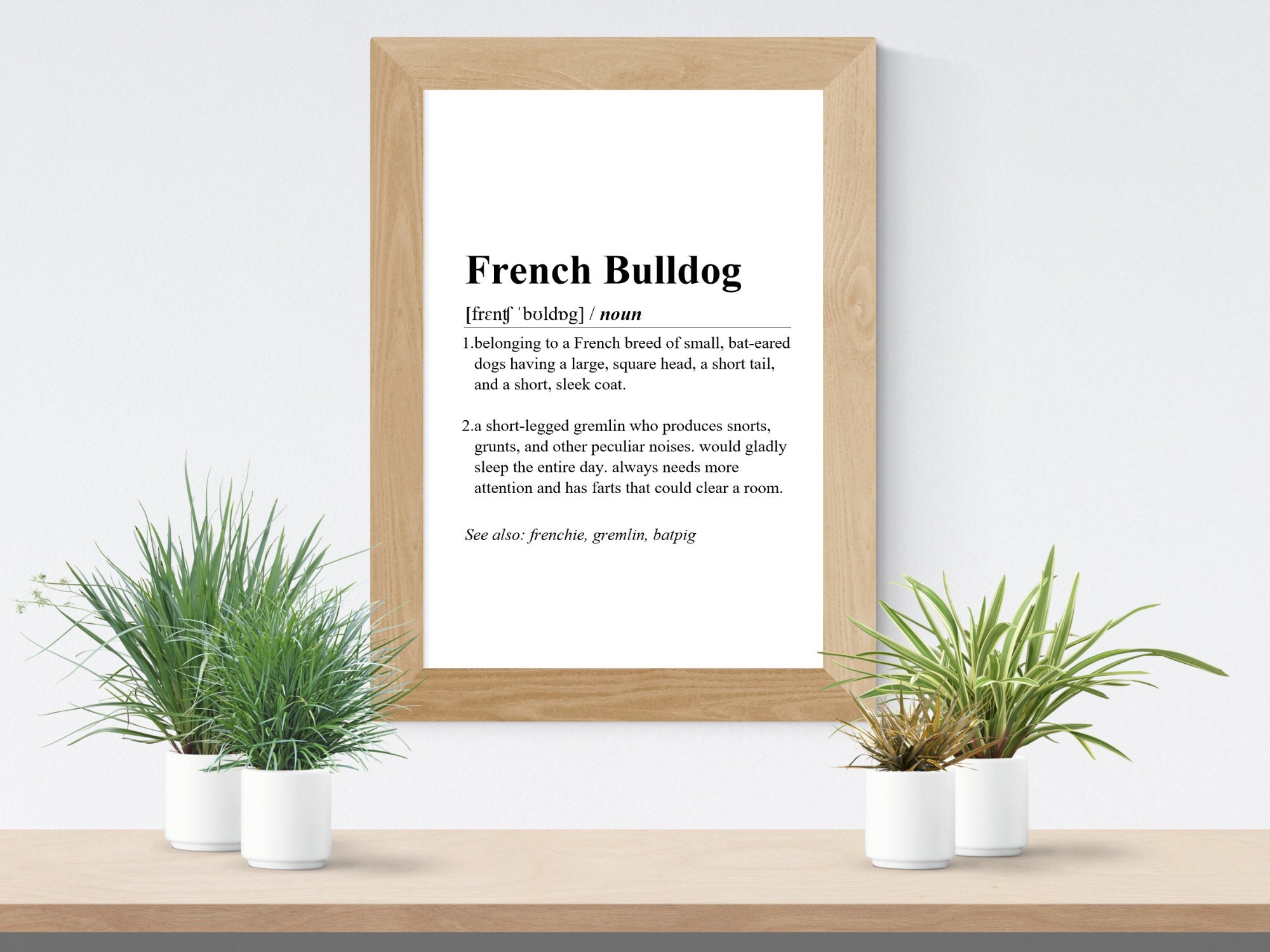 Frenchie Definition Print INSTANT DOWNLOAD Wall Art Print Word ...