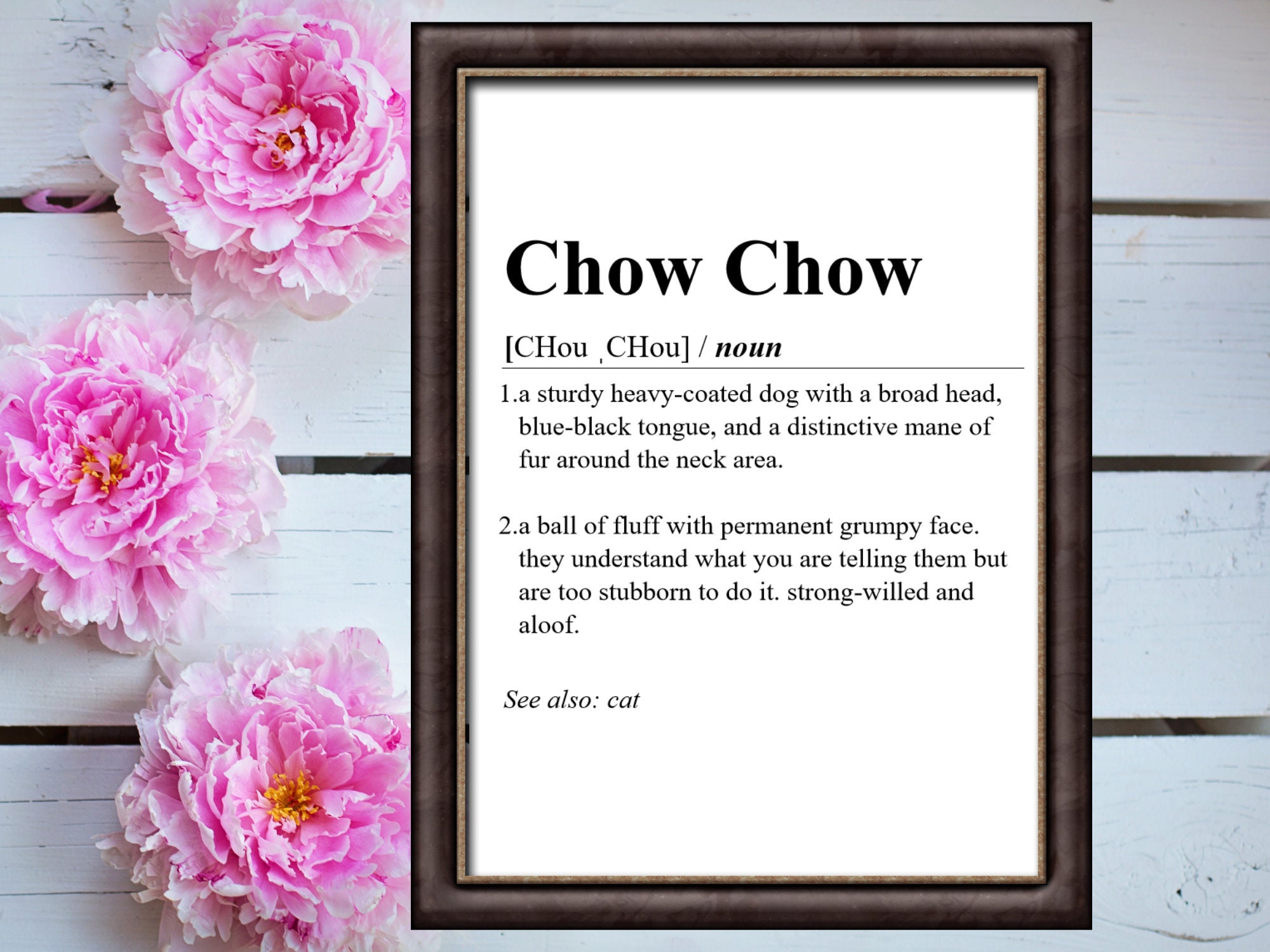 Chow Chow Definition Print INSTANT DOWNLOAD Wall Art Print | Etsy New ...