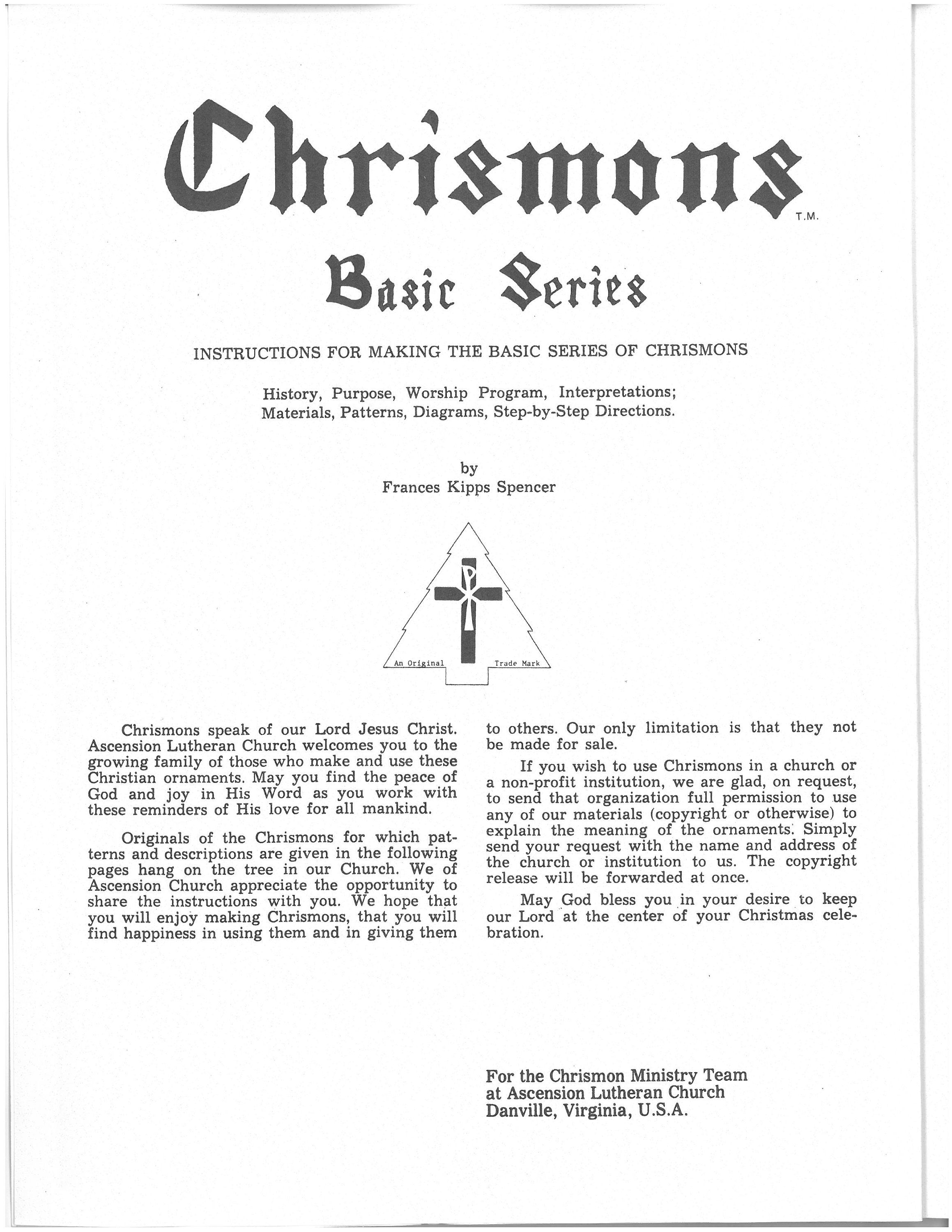 Chrismons Basic Series Pattern Book - Etsy