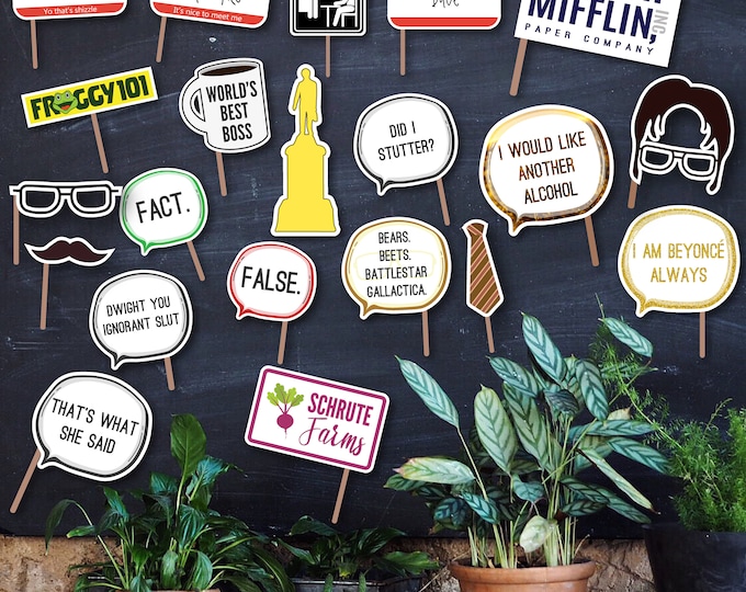 The Office Photo Booth Printable Party Props Instant - Etsy