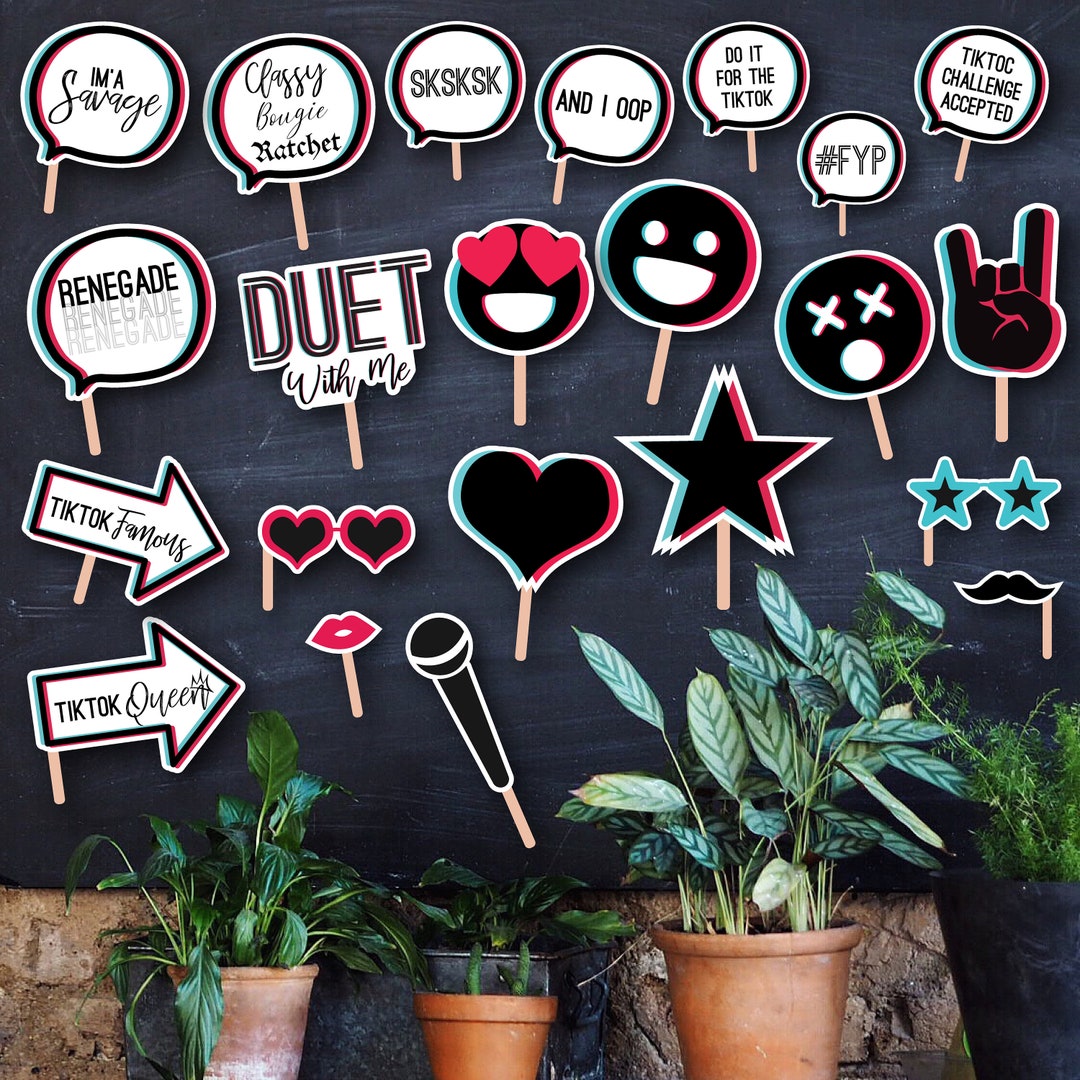 Tiktok Photo Booth - Printable Party Props - Instant Download - Etsy