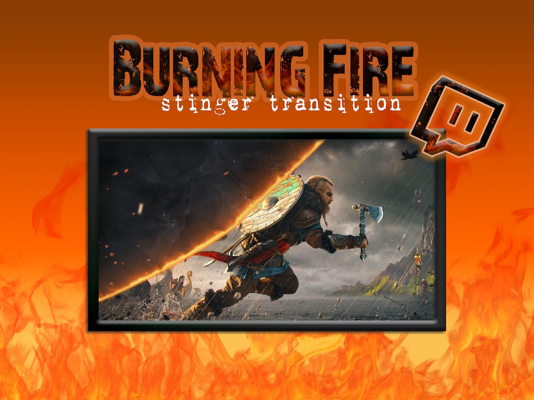 Burning Fire Animated Stinger Transition | Twitch & OBS Stream Overlay ...