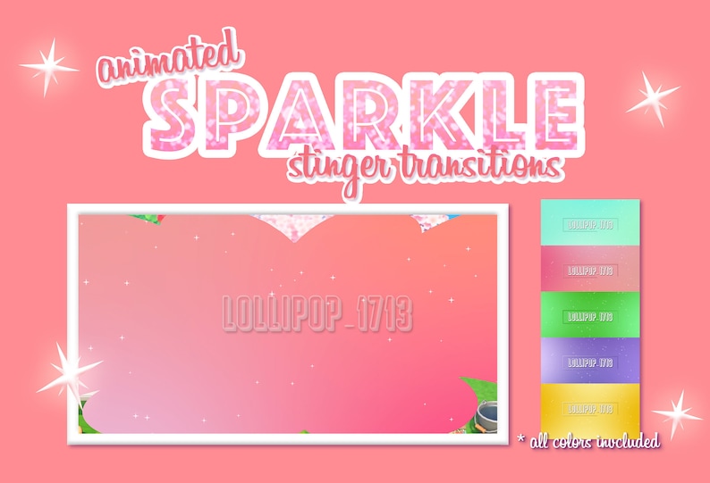 Animated Sparkle Stinger Transition Multiple Colors | Twitch Stream ...