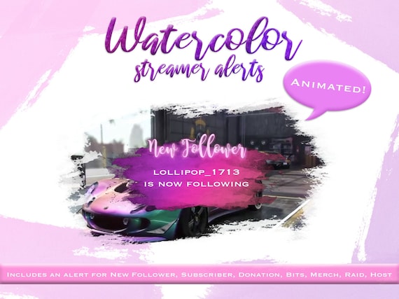 Animated Watercolor Gamer Alerts UPDATED JUL 2021 Twitch | Etsy