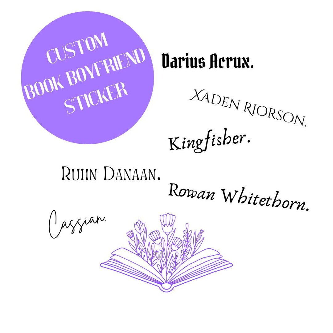 Custom Book Boyfriend Sticker - Simple Sticker Made to Order! - Etsy