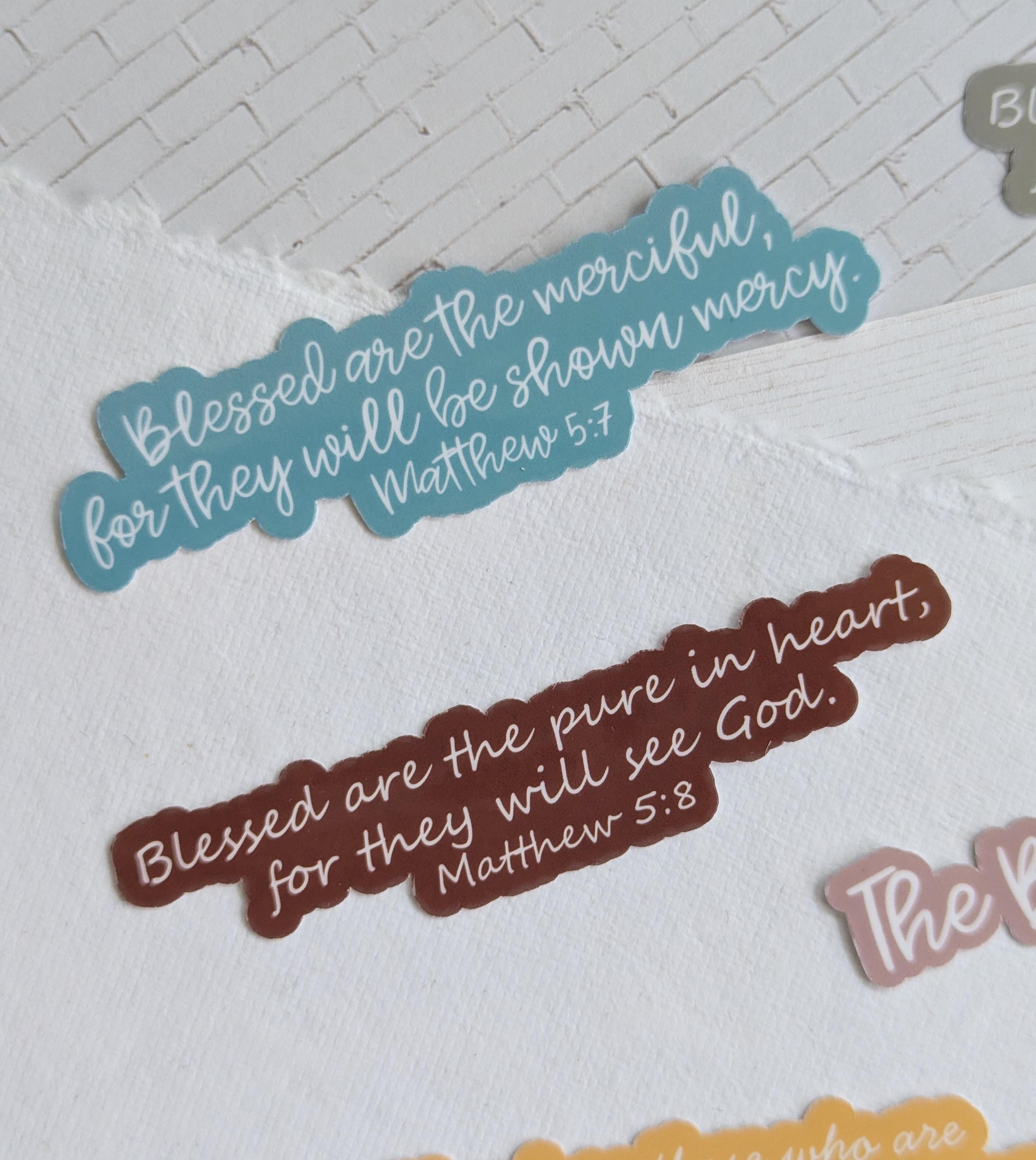 Christian Sticker Pack, the Beatitudes, Matthew 5:3-10, Colorful Set of ...