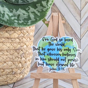 John 3:16 for God so Loved the World, Heart Shaped Globe, Bible Verse ...