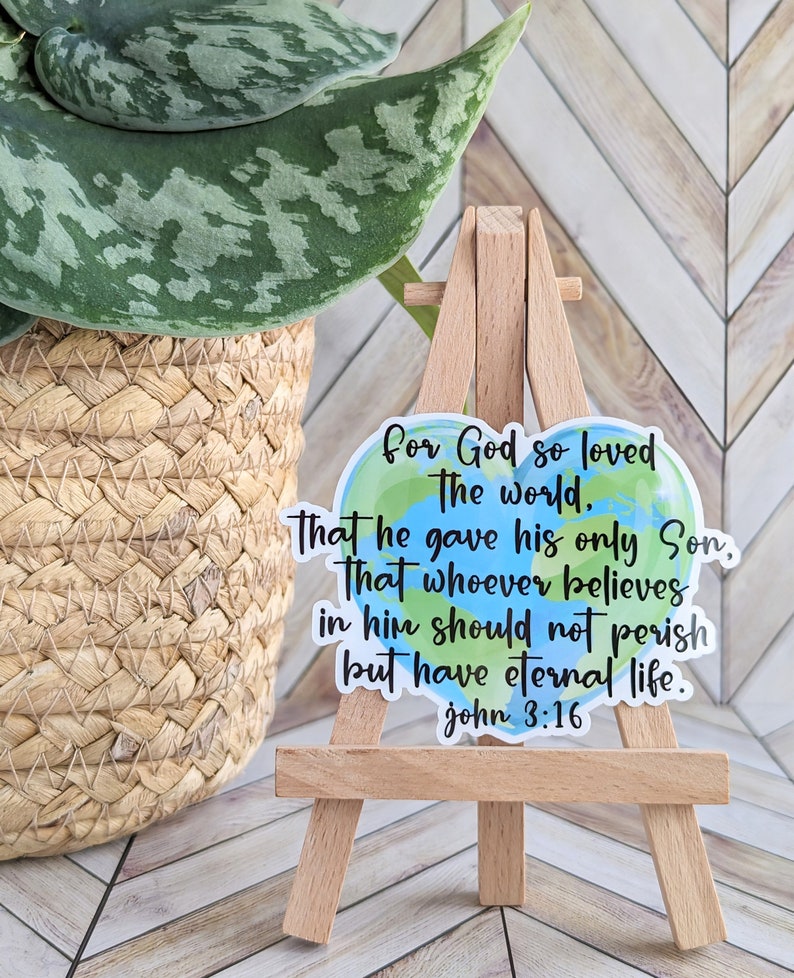 John 3:16 for God so Loved the World, Heart Shaped Globe, Bible Verse ...