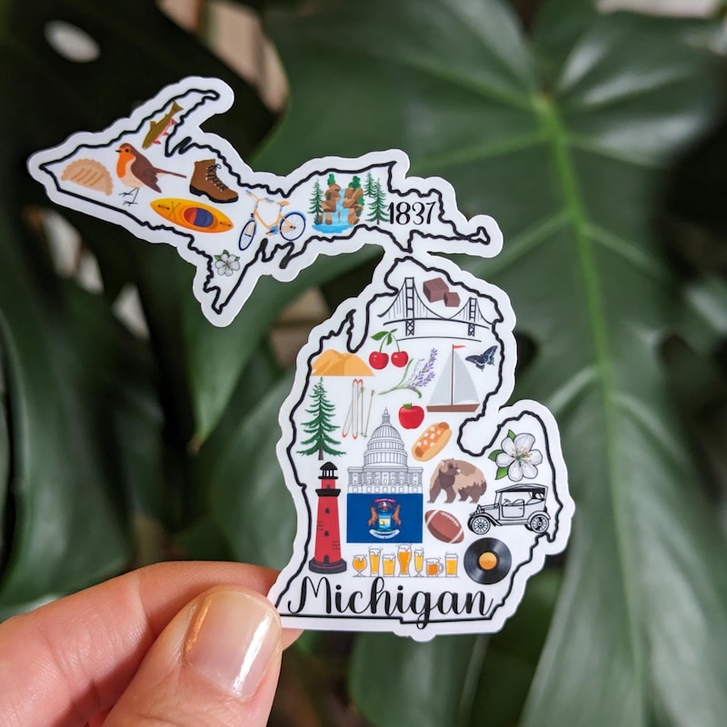 Michigan Sticker - Etsy