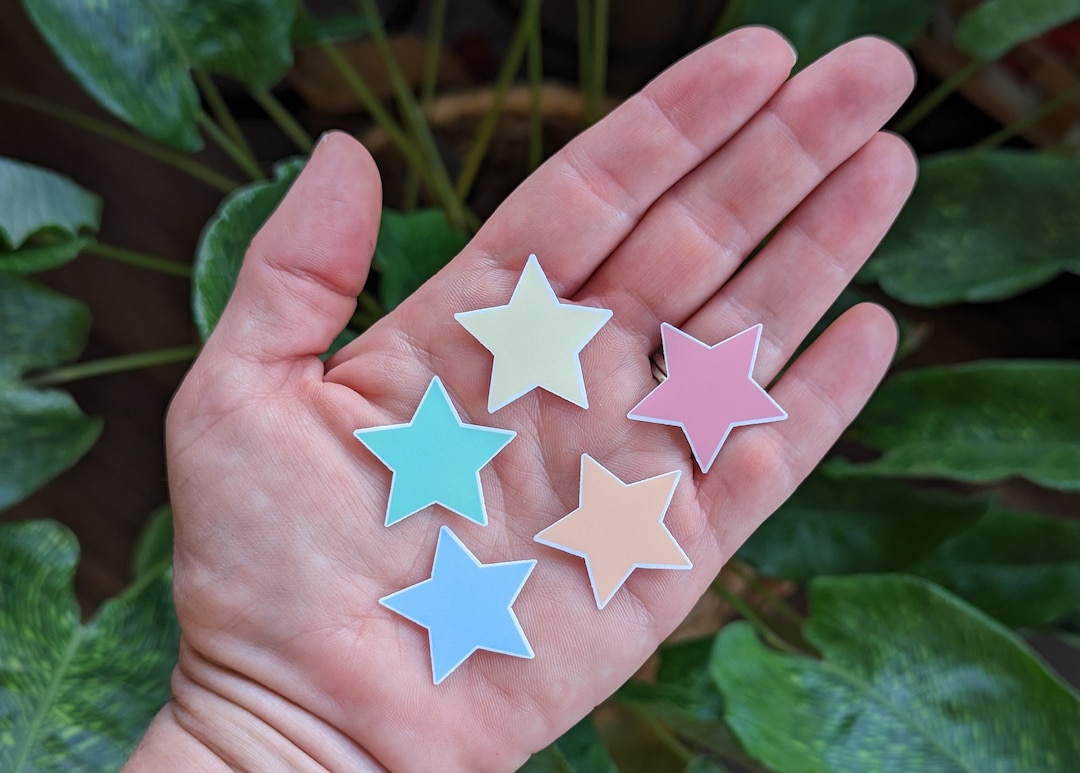 Colorful Pastel Star Stickers, Set of 5, 1"x1" - Etsy