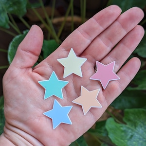 Colorful Pastel Star Stickers, Set of 5, 1"x1" - Etsy