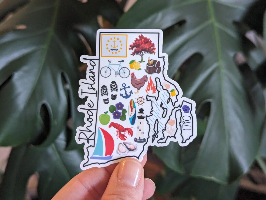 State of Rhode Island Sticker, the Ocean State, Souvenir Sticker - Etsy