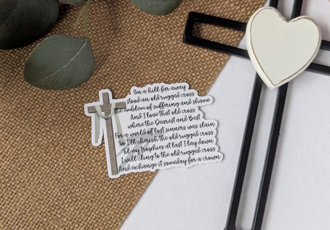 Hymn Sticker, the Old Rugged Cross, Christian Faith - Etsy
