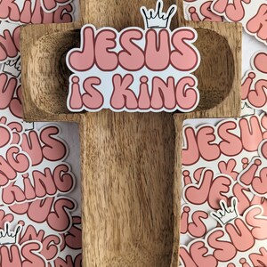 Jesus is King Sticker, Christian Faith Sticker - Etsy