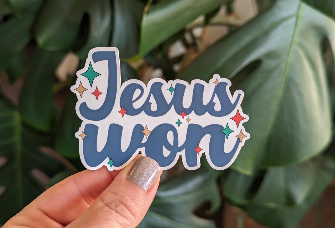 Jesus Won Sticker, Christian Faith Sticker, Retro Stars - Etsy