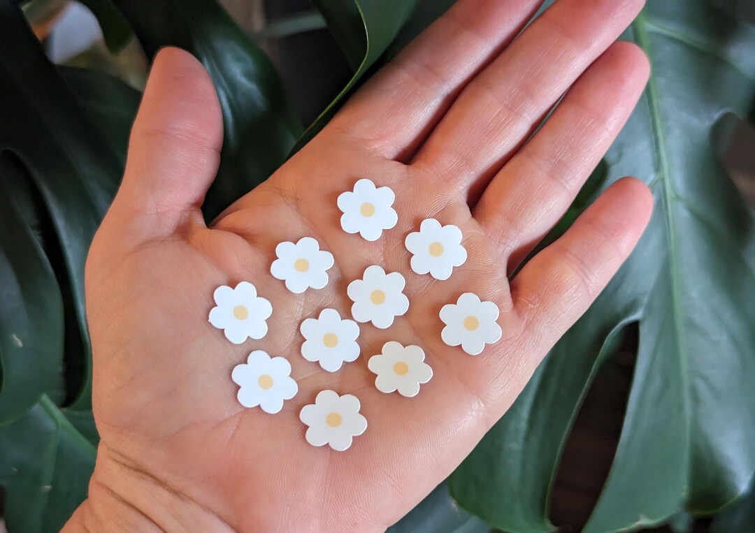 Mini White Daisy Flower Stickers, Set of 10, 1/2" - Etsy