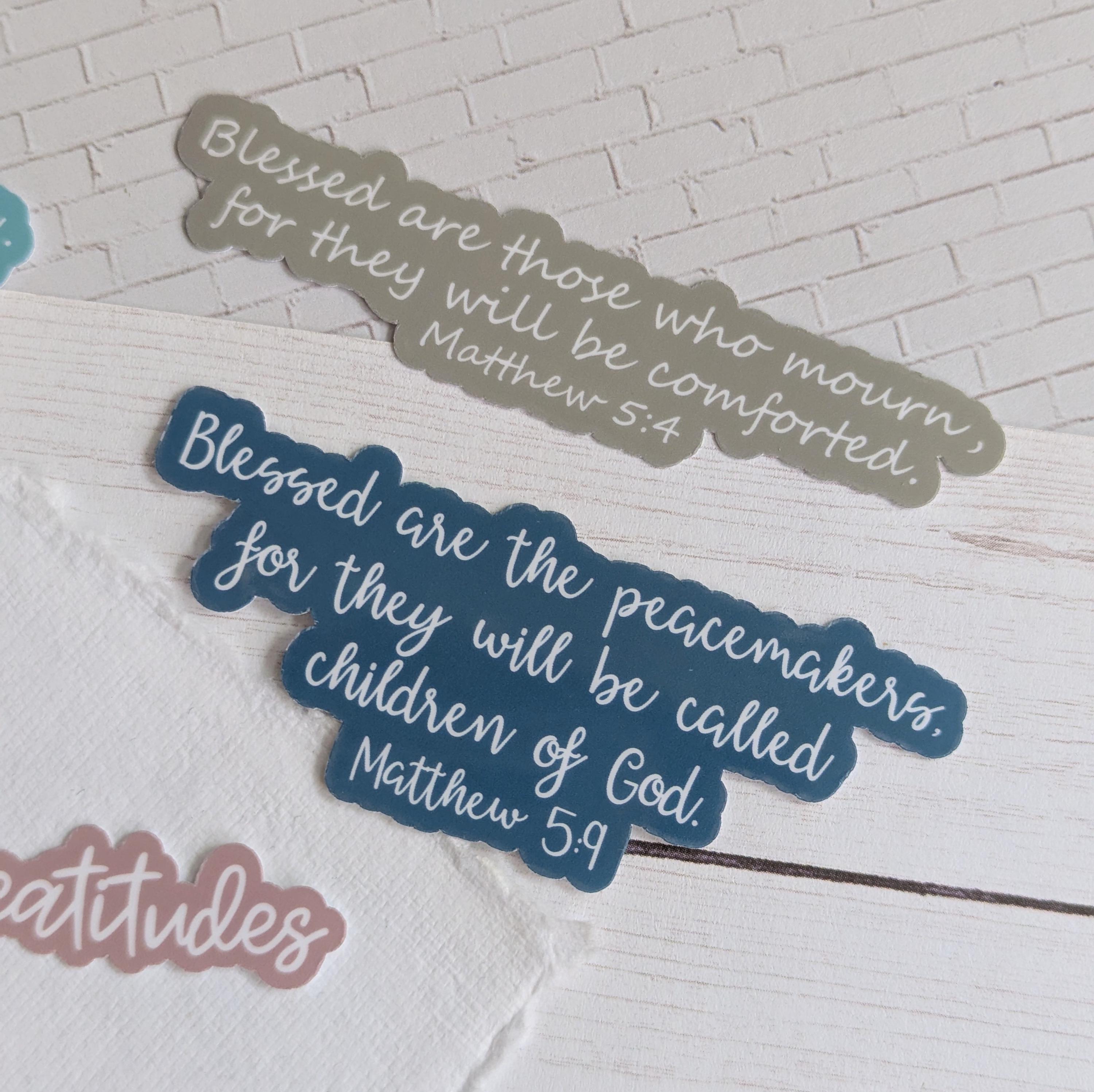 Christian Sticker Pack, the Beatitudes, Matthew 5:3-10, Colorful Set of ...