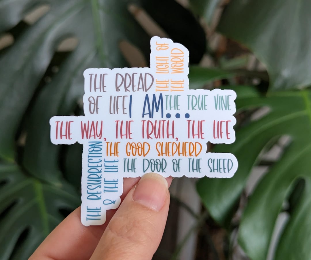 Christian Faith Sticker, I Am Statements of Jesus, Colorful, Book of ...