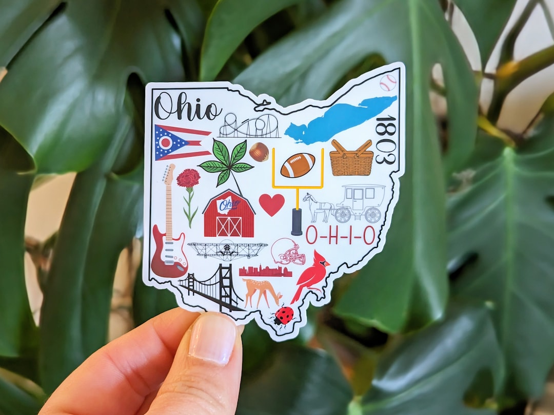 State of Ohio Sticker, Buckeye State, Souvenir Sticker - Etsy