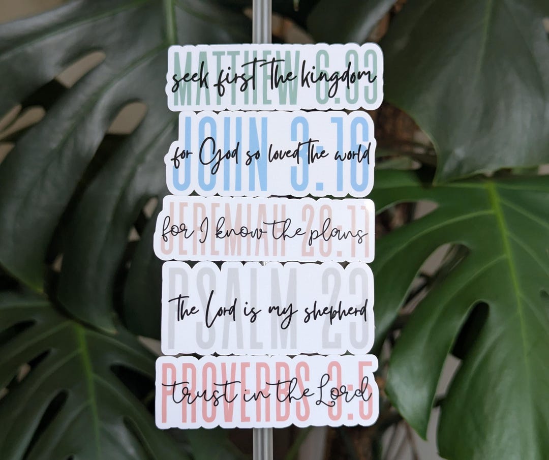 Bible Verse Stickers, Minimalist Style, Christian Faith, Popular Verses ...