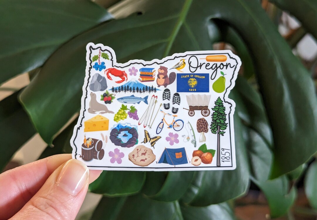 State of Oregon Sticker, Beaver State, Souvenir Sticker - Etsy