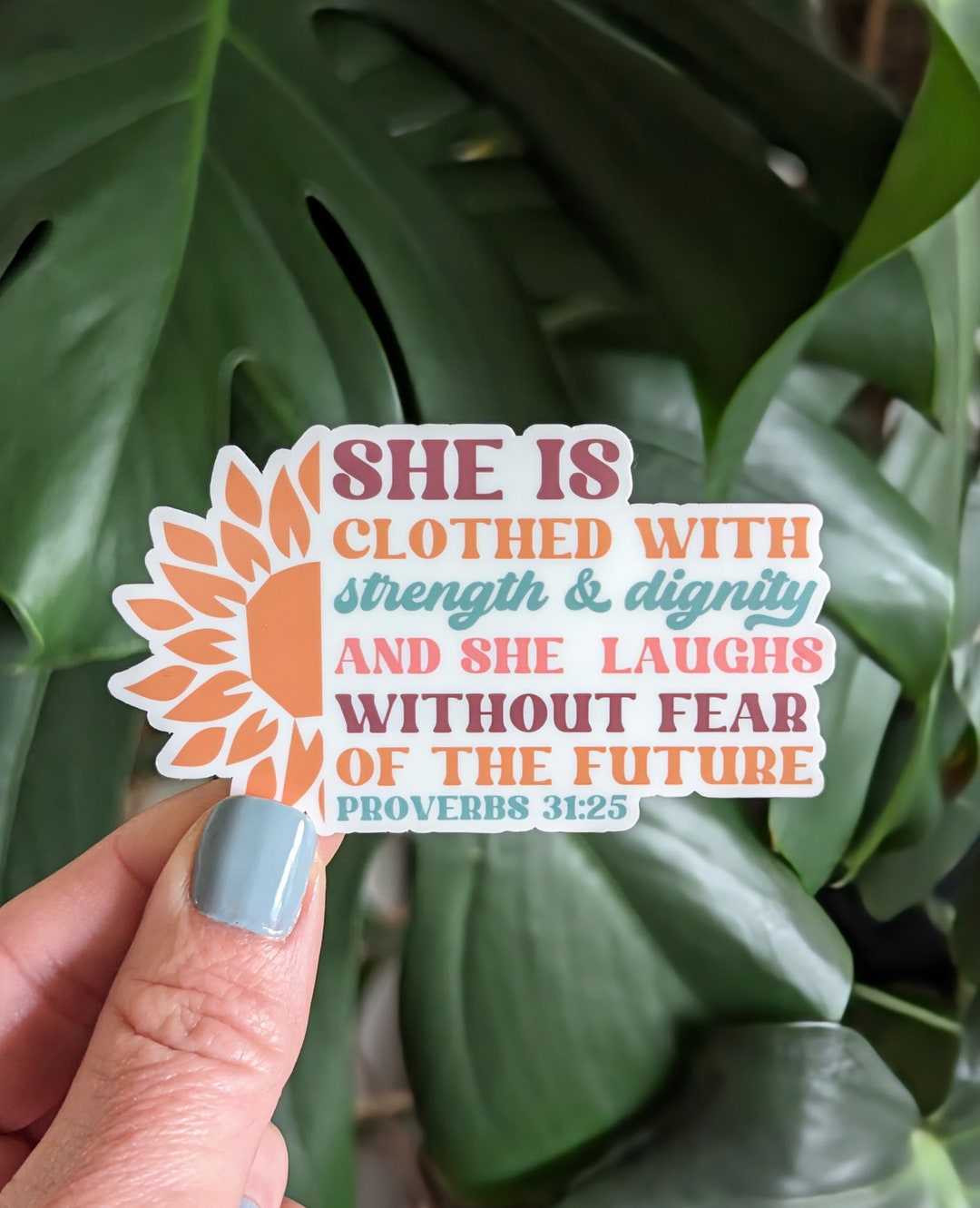 Proverbs 31:25 Bible Verse Sticker, Gift for Moms - Etsy