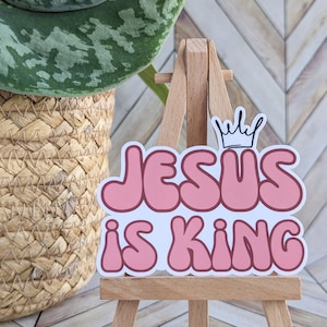 Jesus is King Sticker, Christian Faith Sticker - Etsy