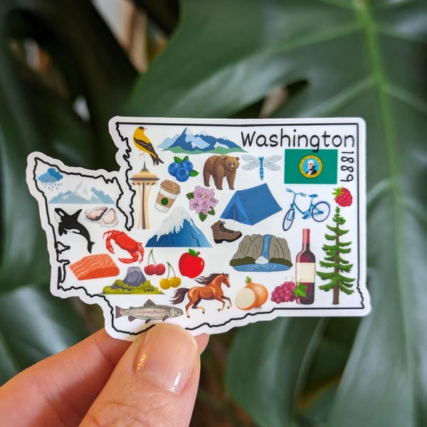 Washington State Stickers - Etsy