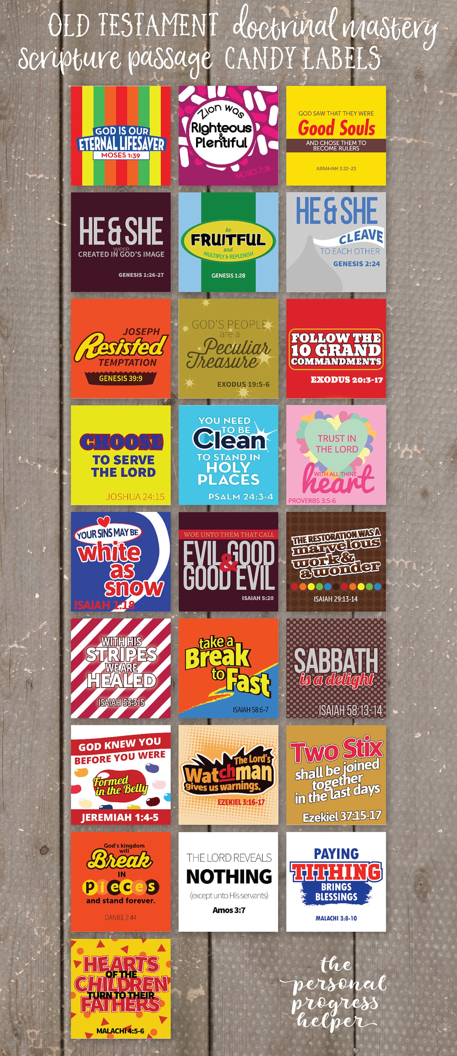 Seminary Old Testament Doctrinal Mastery Scripture Passage Candy Label ...