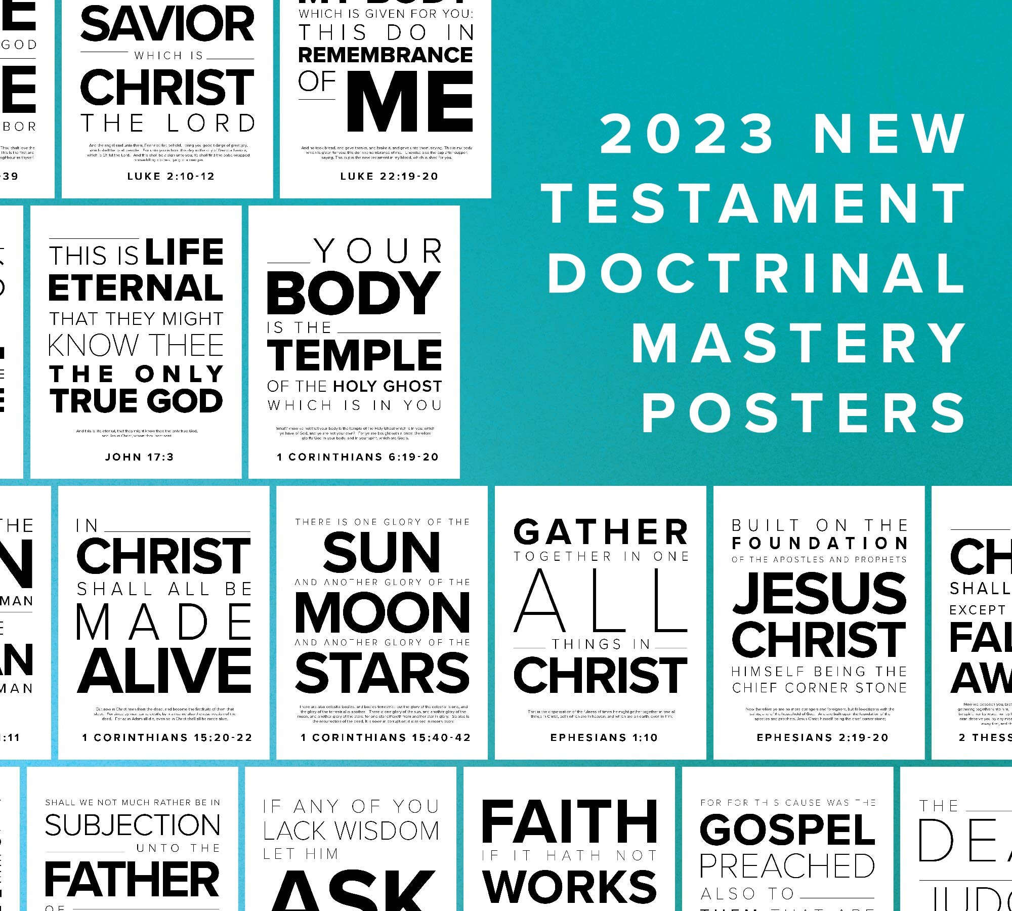 NEW 2023 Seminary New Testament Doctrinal Mastery Posters Come Follow ...