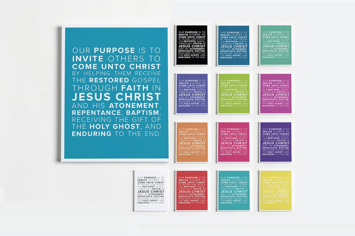 Missionary Purpose Poster | 16x20 | 14 Colors | English Spanish German ...