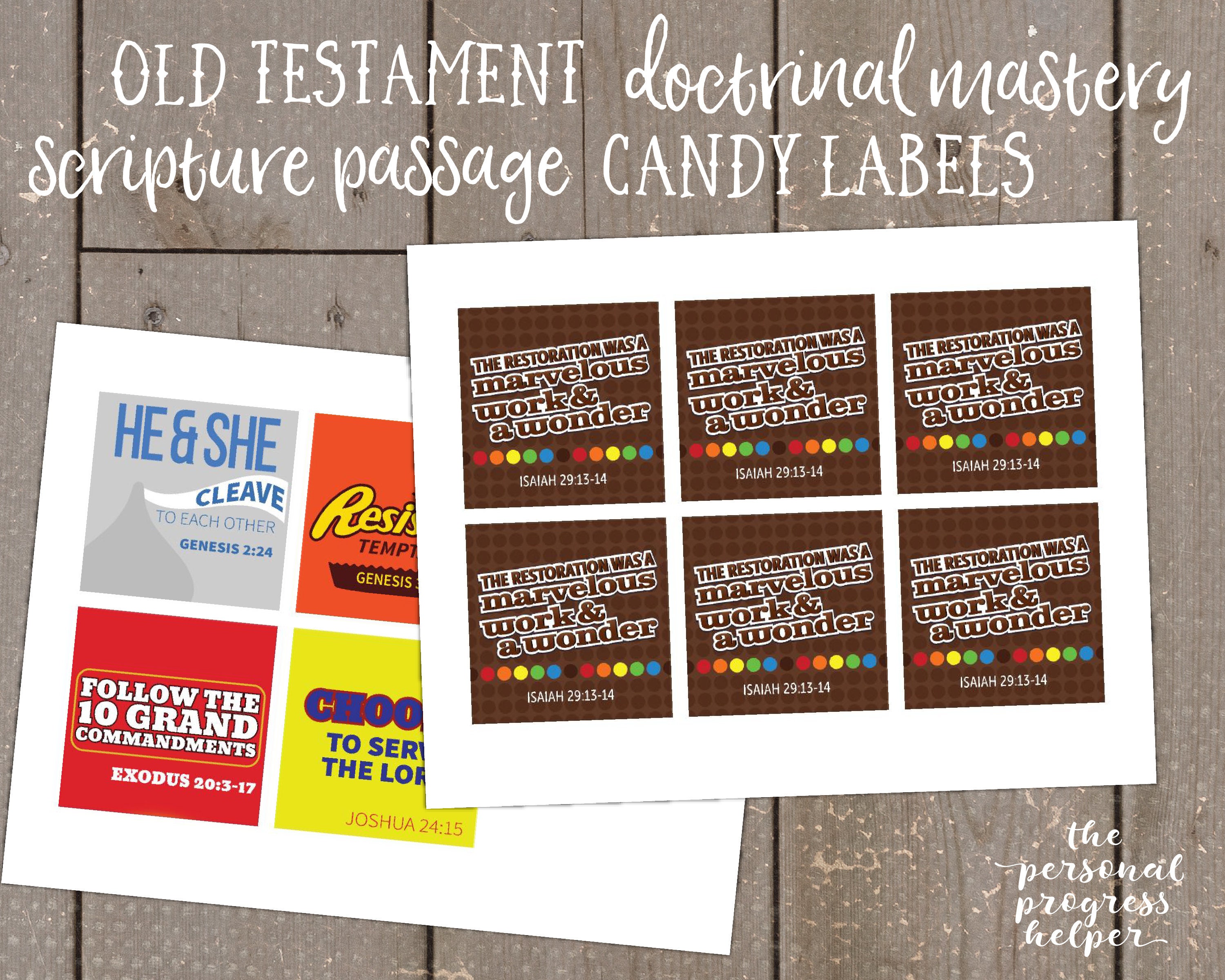 Seminary Old Testament Doctrinal Mastery Scripture Passage Candy Label ...