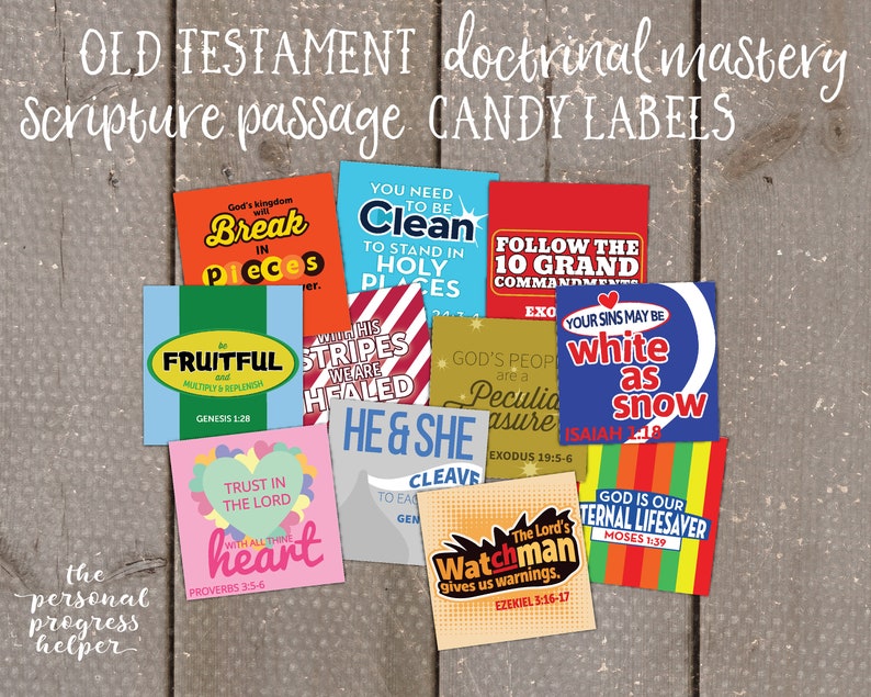 Seminary Old Testament Doctrinal Mastery Scripture Passage Candy Label ...